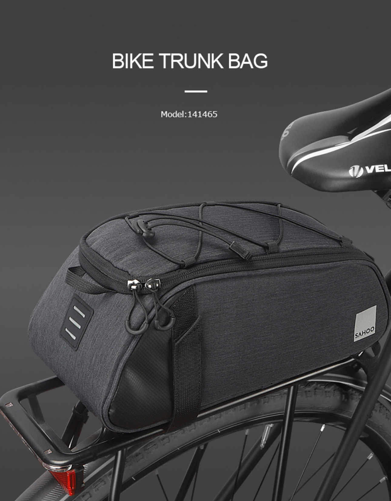 SAHOO Top Pannier Rack Bike Trunk Bag-7L with Universal fit straps ...